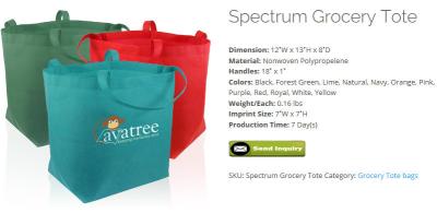 China Spectrum Grocery Tote, Nonwoven polypropylene, Forest green, Lime, Natural, Navy, Orange, Pink, Black, Purple, red, roy for sale