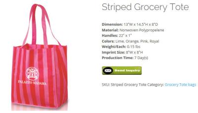 China STRIPED GROCERY TOTE, eco-friendly, reusable, durable, recyclable and biodegradable,moistureproof, BAGEASE, PAC, PAK, PK for sale