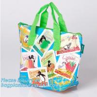 China pp woven fabric bags, pp woven cooler bag, customized polyester material, non woven, oem silk screen printing, heat tran for sale