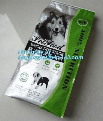 China Slider Zipper Large Plastic Animal Pet Food Packaging Bag With Print, side gusset slider 15 kg pet food bag with slider for sale