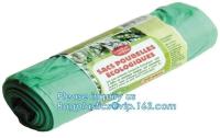 China 100% biodegradable compostable self adhesive plastic bags, 100%certified compostable bags for lawn and leaf for sale