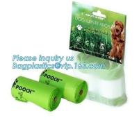 China Eco friendly Dog Waste Pet Poop Bags Refill Rolls with dipenser, bone shape dispenser eco biodegradable dog poop waste for sale