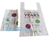 China BioPlastic T-shirt bag used for take away food, Compostable Disposable Biodegradable Plastic Bags Garbage Bag For Frozen for sale