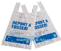 China awesome quality compostable t shirt plastic bags, corn starch plastic bag / compost T-shirt bag / 2.5mil thickness plast for sale