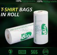 China PBAT+PLA 100% compostable bio degradable vest shopping bags, Carrier Small Compostable 100% Oxo Biodegradable Plastic Ba for sale