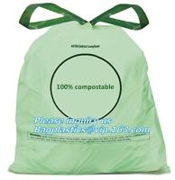 China drawstring 100% eco friendly direct manufacturing factory compostable garbage bags on roll, Sealing & Handle and Customi for sale