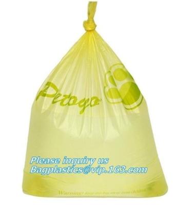 China 4 rolls white plastic compostable doggie poop bag, 240 bags Tie top handle Cornstarch Earth Friendly Cornstarch composta for sale