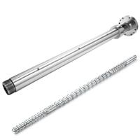 China 200mm Extruder Screw Barrel 0.5-0.8mm Bimetallic Screw And Barrel For Plastic Extruder Machine for sale