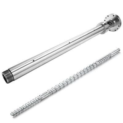 China 200mm Extruder Screw Barrel 0.5-0.8mm Bimetallic Screw And Barrel For Plastic Extruder Machine for sale
