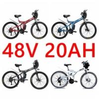 China 500W 26 Inch Wheel Folding Electric Bike 13AH Carbon Steel Frame for sale