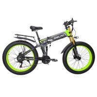 China 1KW Fat Tyre Folding Bike , 48V foldable electric cycle WIth Hidden Battery for sale