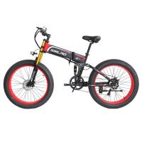 China 1kw Motor Folding Fat Tyre Electric Bike , ODM Electric Assist Mountain Bike for sale