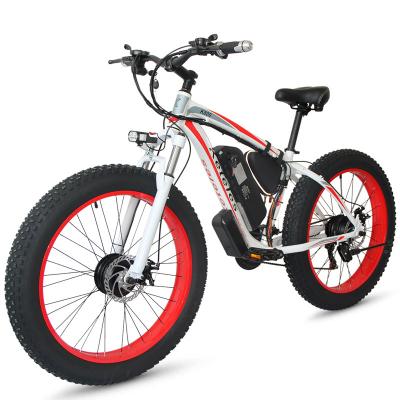 China 48V Dual Motor Dual Battery Ebike Shimano 21Speed Geared 26”X4.0”Fat Tire for sale