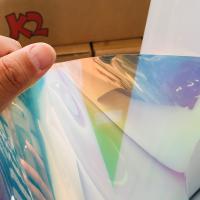 China Removable Advertising PET Rainbow Effect Window Film Laser Chrome Adhesive Film for sale