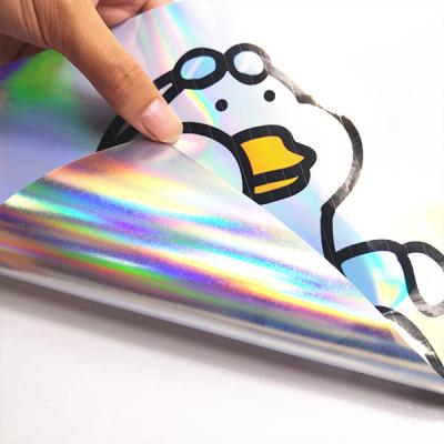 China Large Format Laser Printable Self Adhesive Vinyl Roll Holographics Rainbow for sale