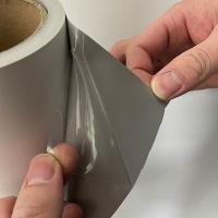 China Grey Glue Adhesive Sticker 180mic Polypropylene Self Adhesive Vinyl Film for sale