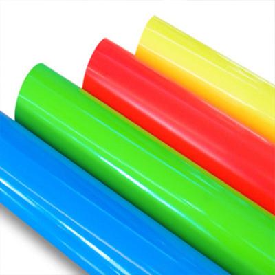 China Matte PVC Removable Adhesive Film Outdoor Fluorescent Neon Green Permanent Vinyl for sale