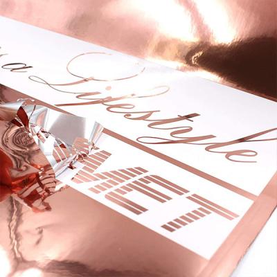 China Rose Gold Vinyl, Permanent Metallic Mirror Roll, Manufacturer for sale