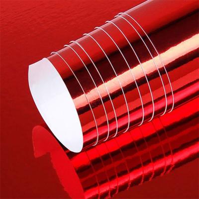 China Outdoor Printable Adhesive Vinyl Chrome Metallic Wrap Glossy Surface for sale