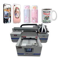 China Multifunction Glass Stone Leather Wood PVC 4060 Size Phone Case Printing Machine Label Sticker  Uv Flatbed Printer for sale