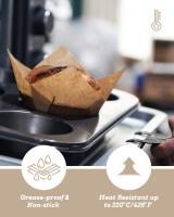 China Unbleached Tulip Cupcake Liners 220C Baking Cups Greaseproof Parchment Paper Muffin Wrappers for sale