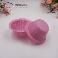 China Disposable Greaseproof Muffin Cup Liners Over Rim 220°C Oil Resistant Baking Cups for sale
