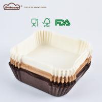 China Food Grade Greaseproof Square Loaf Tin Liner Disposable Muffin Cake Paper Liners 220°C for sale