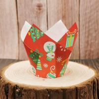 China Wholesale Greaseproof Muffin Paper Cups 220°C Heat Resistant Non Stick Tulip Cupcake Liners for sale