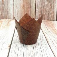 China Tulip Shape Muffin Baking Paper Cups 220°C Greaseproof Disposable Cake Holders for sale