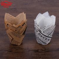 China Greaseproof Tulip Baking Cups 220°C Heat Resistant Disposable Parchment Paper Cake Liners for sale