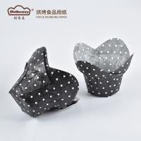 China Bulk Lotus Muffin Paper Liners Polka Dots Non Greasy Oven Safe 220°C Disposable Cake Holders for Baking for sale