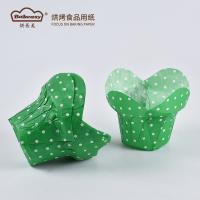 China Bulk Lotus Muffin Paper Liners Polka Dots Non Greasy Oven Safe 220°C Disposable Cake Holders for Baking for sale
