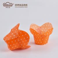 China Bulk Lotus Muffin Paper Liners Polka Dots Non Greasy Oven Safe 220°C Disposable Cake Holders for Baking for sale