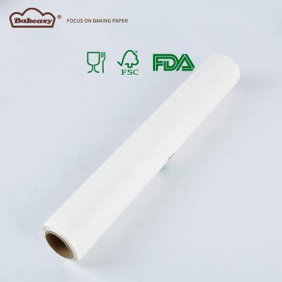 China Non Stick Rolled Baking Paper 30cm x 20m Oil Resistant White Gold Cooking Paper 230°C for sale