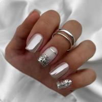 China Spicy Girl Style OEM White Manicure Metal Nail Tip Flash Ins Artificial Fingernails 0.02kg for sale