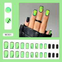 China 2023 Style Full Cover OEM Luxury Square Short 2D Fluorescent Custom False Nails for sale