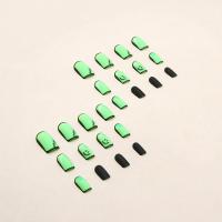 China 2023 Style Full Cover OEM Luxury Square Short 2D Fluorescent Custom False Nails for sale
