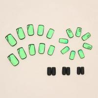 China 2023 Style Full Cover OEM Luxury Square Short 2D Fluorescent Custom False Nails for sale