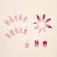 China Ins Style Press on Nails in Solid Color Long Ballet Shape with Cute Butterfly Design for sale