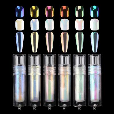 China Get the Perfect Mirror Chrome Nails with Our Holographic Liquid Magic Powder 6 Colors for sale