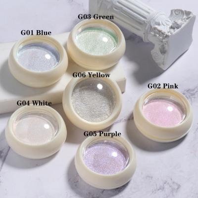 China Excellent Nail Art Effect 6 Colors Ice Transparent Nude Color Powder for Nail Glitter for sale