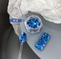 China Korean Pop Shining Sequin Nail Accessories Set with Easy Apply Kelein Blue Glitter for sale