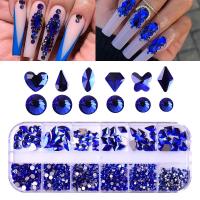 China Nail SPA or Training 12 Grid AB Nail Stone Kit with Multi Shape Crystal Rhinestones for sale