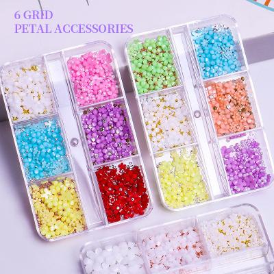 China 3D Resin Candy Color Nail Decoration Flower With Rhinestone for Nail Salon and Plastic for sale
