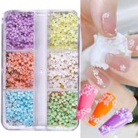 China 3D Resin Candy Color Nail Decoration Flower With Rhinestone for Nail Salon and Plastic for sale