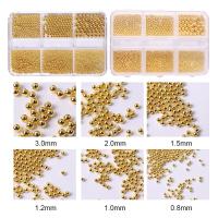 China Steel Balls 3D Nail Art Decorations 6 Grid Mixed Metal Round Bead Nail Charms in Bulk for sale