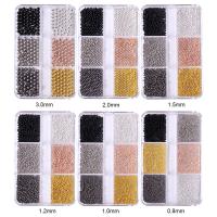 China Steel Balls 3D Nail Art Decorations 6 Grid Mixed Metal Round Bead Nail Charms in Bulk for sale