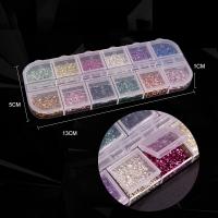 China 12 Grid Rhinestone Nail Stones Crystal Multi Shape Glass Diamonds Nails Art Decoration for sale