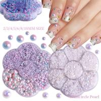 China Resin Pearls Charms for Nails Salon Half Round Back Pearls Decoration Rhinestones Nail Art Charms Beads for sale