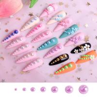 China Resin Pearls Charms for Nails Salon Half Round Back Pearls Decoration Rhinestones Nail Art Charms Beads for sale